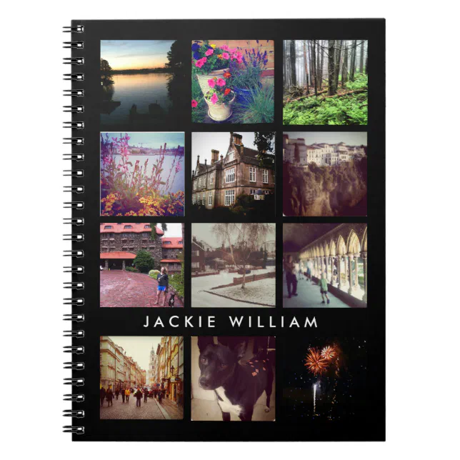 Personalized Instagram Photo Black Notebook | Zazzle