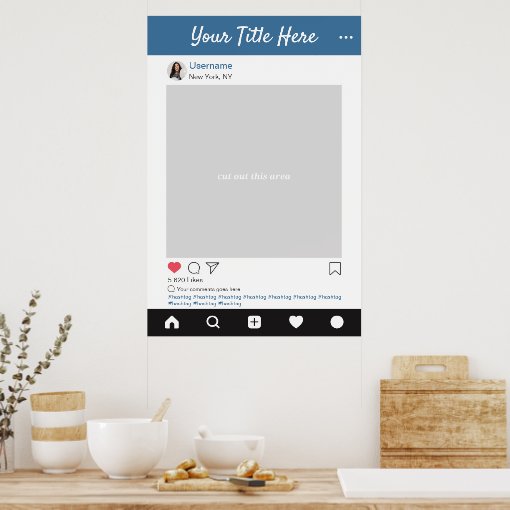 Personalized Instagram photo prop selfie frame Poster | Zazzle