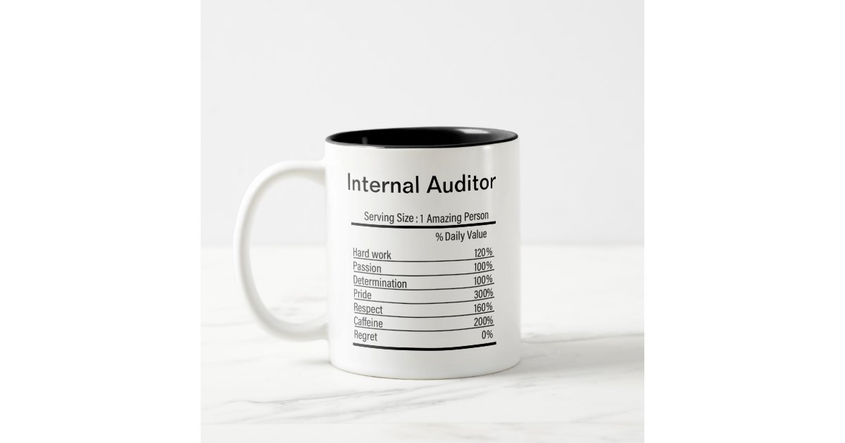 Personalized Internal Auditor Nutrition Facts Two-Tone Coffee Mug | Zazzle