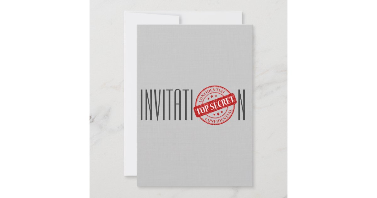 Personalized Invitation Top Secret | Zazzle