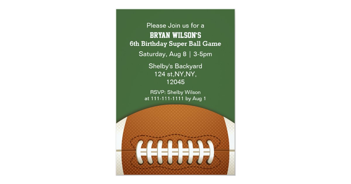 Personalized Invites Sports Party football theme | Zazzle.com