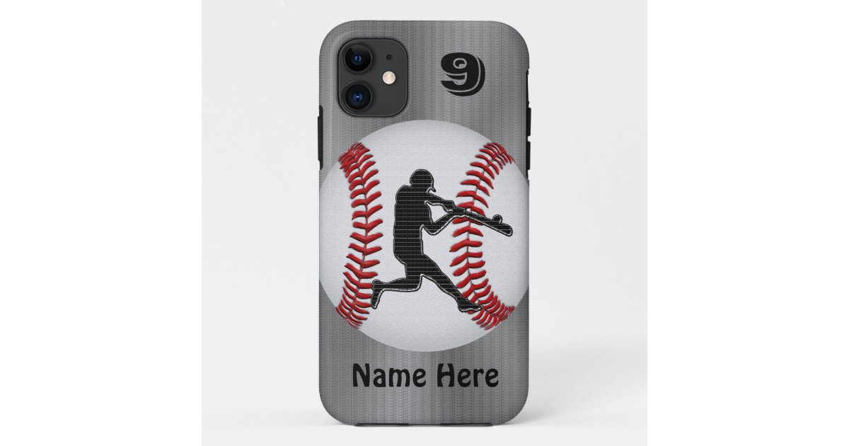 Personalized iPhone Baseball Cases NAME NUMBER | Zazzle