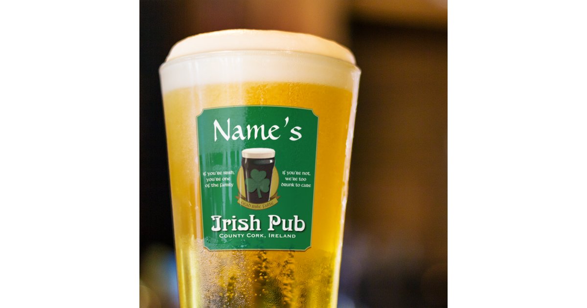 Personalized Irish Pub Pint Glass | Zazzle