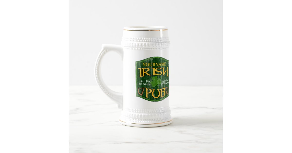 Personalized Irish Pub Sign Beer Stein | Zazzle