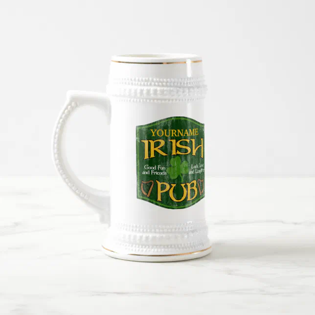 Personalized Irish Pub Sign Beer Stein | Zazzle