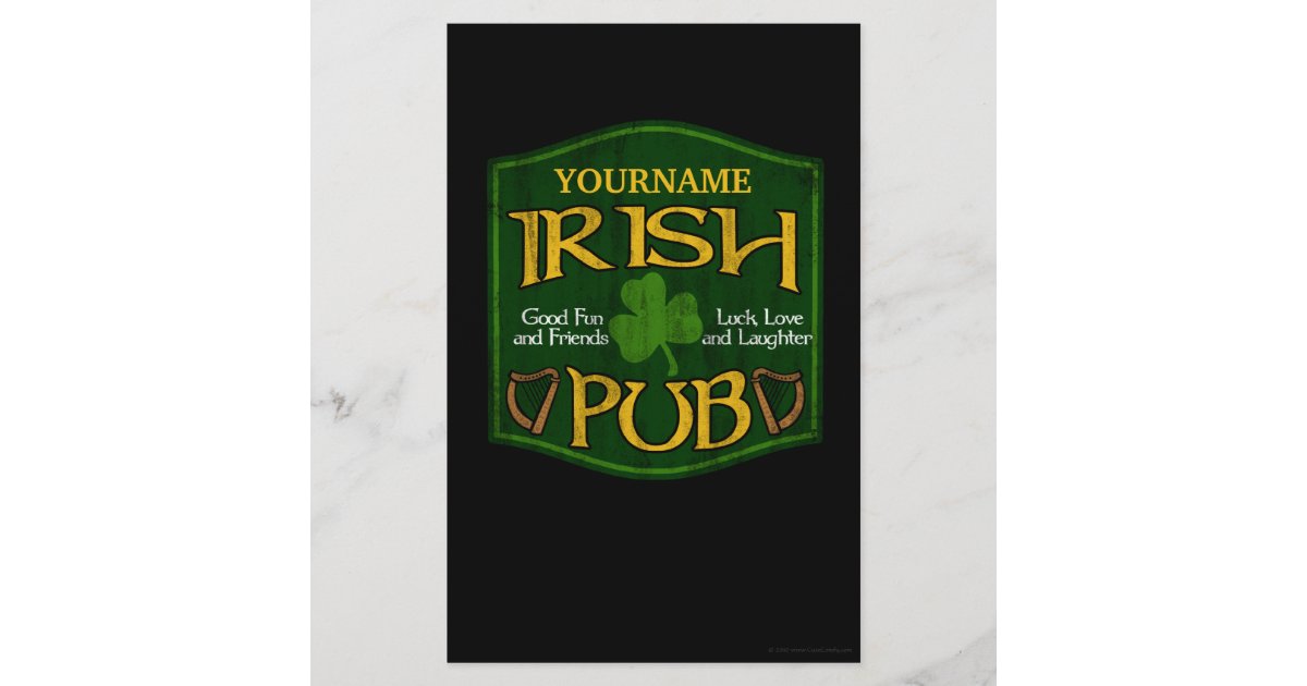 Personalized Irish Pub Sign Flyer | Zazzle