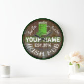 Personalized Irish pub sign Large Clock | Zazzle