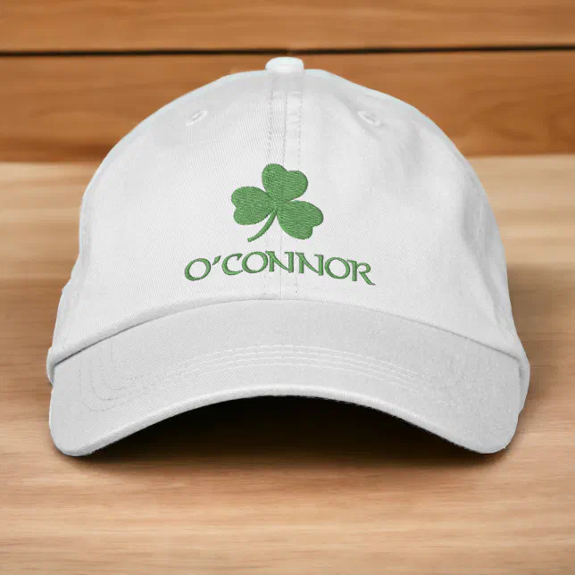 Personalized Irish Shamrock Embroidered Baseball Cap | Zazzle