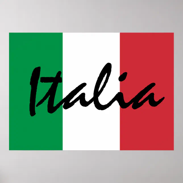Personalized Italia Italian Flag Poster | Zazzle