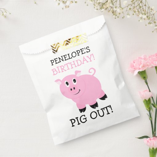 Personalized It's A Party Pig Out Birthday Party Favor Bag | Zazzle