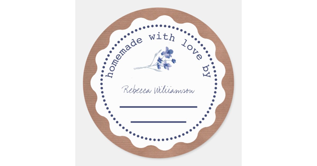 Personalized Jam Canning | Homemade with love Classic Round Sticker ...