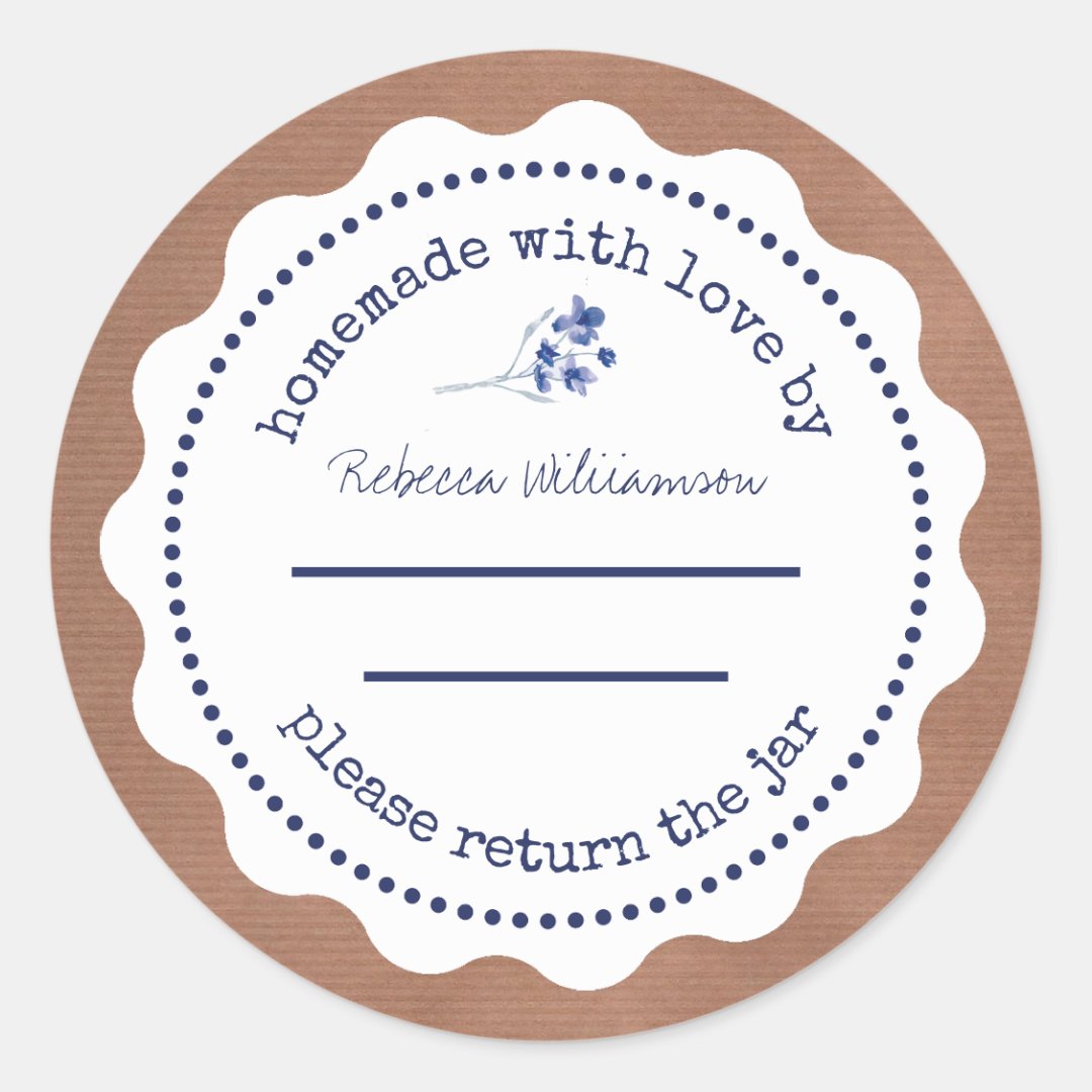 Personalized Jam Canning | Homemade with love Classic Round Sticker ...