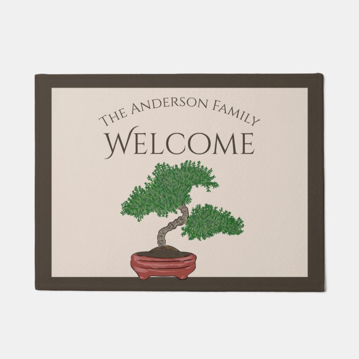 Personalized Japanese Bonsai Tree Welcome Mat | Zazzle.com