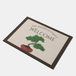 Personalized Japanese Bonsai Tree Welcome Mat | Zazzle