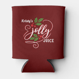 Personalized Jolly Juice Christmas Cheer Beer Can Cooler | Zazzle