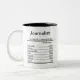 Personalized Journalist Nutrition Facts Two-Tone Coffee Mug | Zazzle