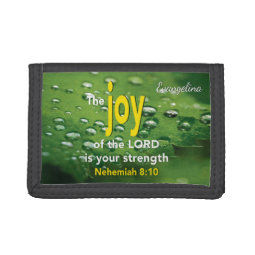 Personalized JOY OF THE LORD Trifold Wallet | Zazzle