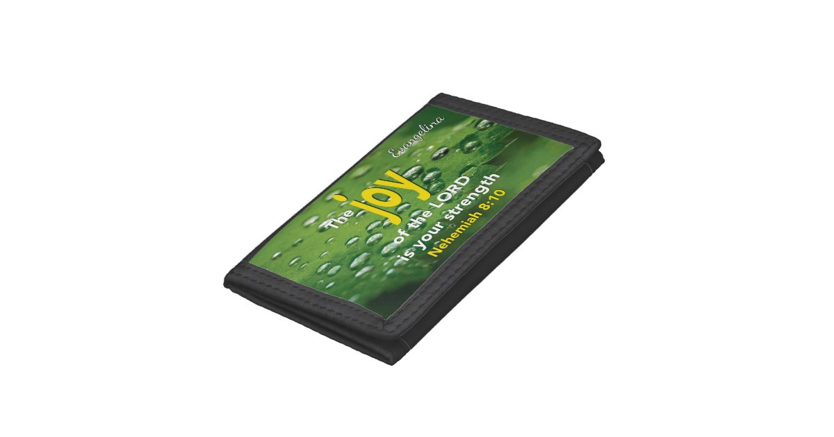 Personalized JOY OF THE LORD Trifold Wallet | Zazzle
