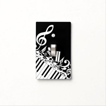 Personalized Jumbled Musical Notes and Piano Keys Light Switch Cover ...