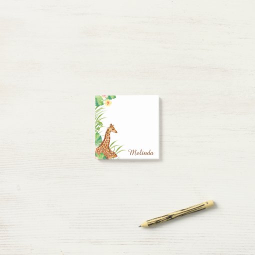 Personalized Jungle Safari Giraffe Post-it Notes | Zazzle