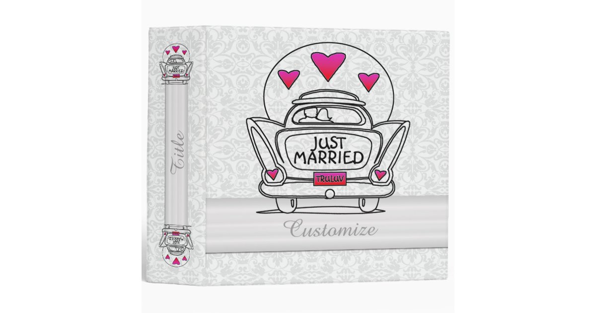 Personalized Just Married Honeymoon Car Binder | Zazzle
