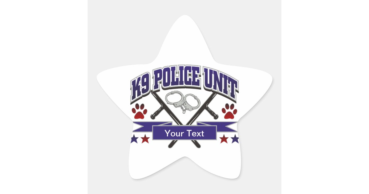 Personalized K9 Police Unit Star Sticker | Zazzle