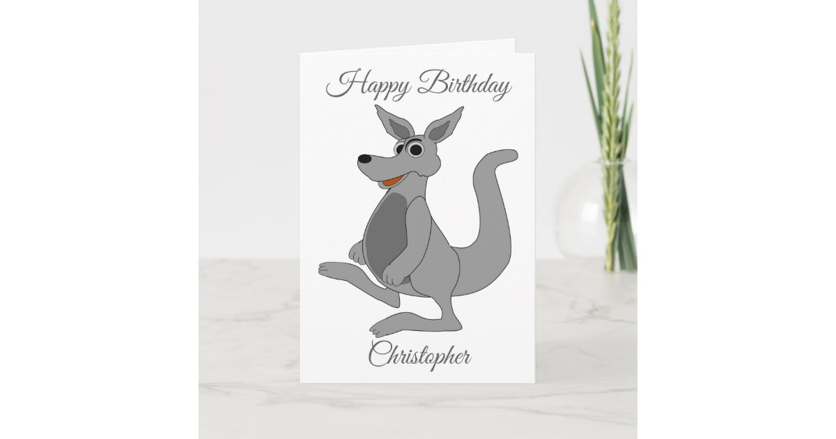 Personalized Kangaroo Design Birthday Card | Zazzle