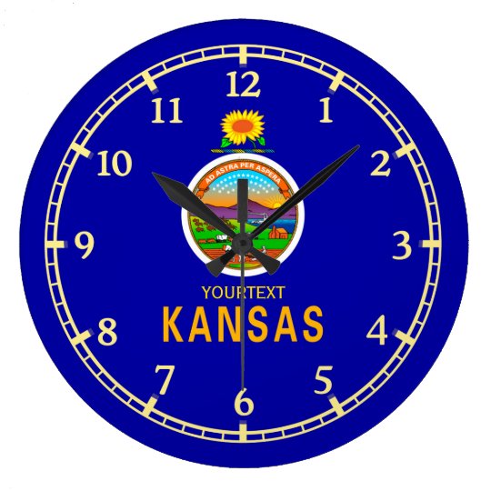 Personalized Kansas State Flag Design on Large Clock | Zazzle.com