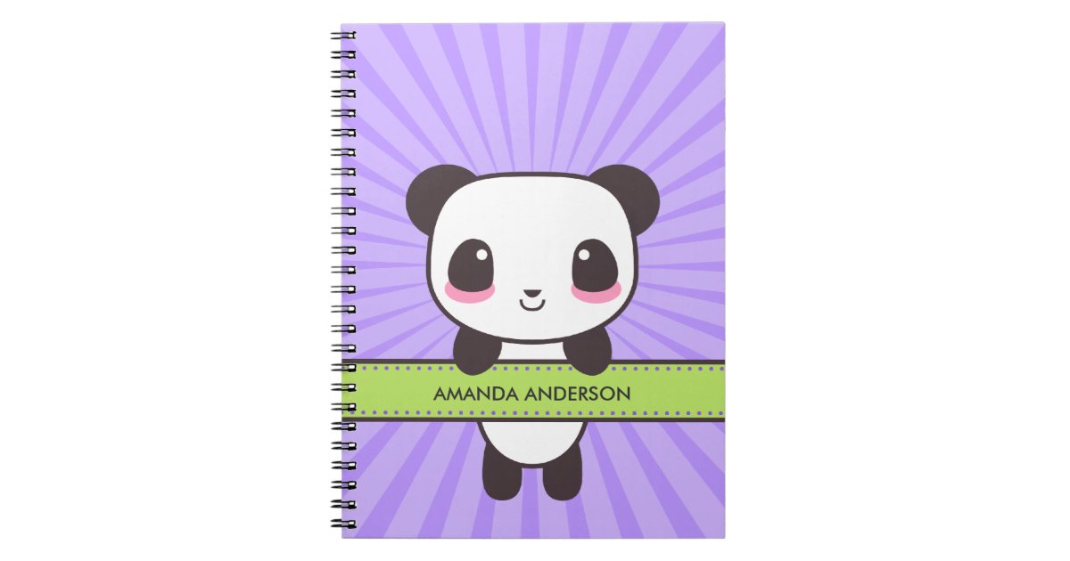 Personalized Kawaii Panda Notebook/Journal Notebook | Zazzle