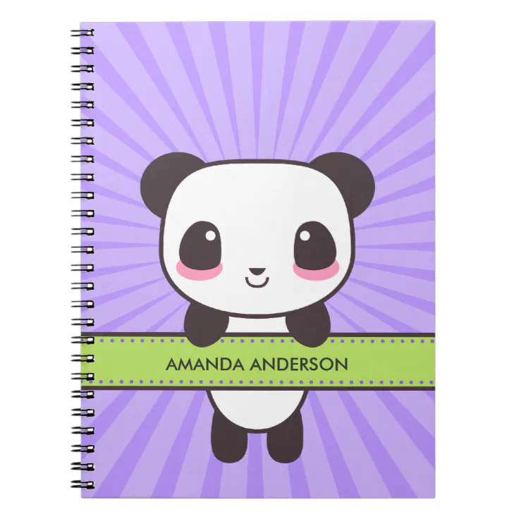 Personalized Kawaii Panda Notebook/Journal Notebook | Zazzle