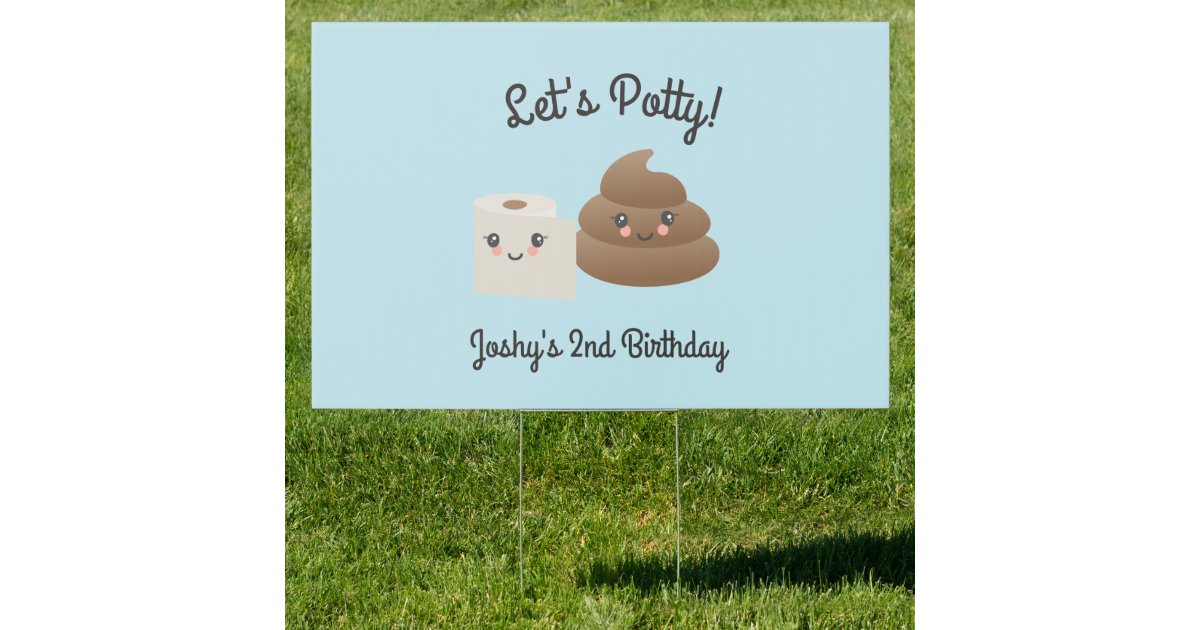 Personalized Kawaii Poop & TP (Toilet Paper) Party Sign | Zazzle