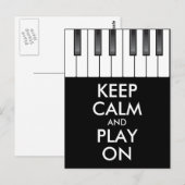 Personalized KEEP CALM and PLAY ON -Keyboard piano Postcard | Zazzle