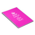 Personalized KEEP CALM AND Your Text Vibrant Pink Notebook | Zazzle