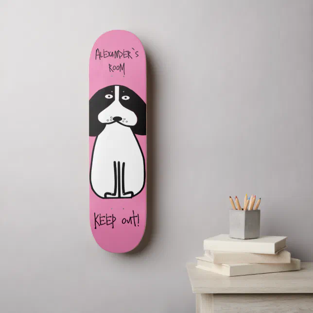 Personalized "Keep Out" Dog Room Sign Skateboard | Zazzle