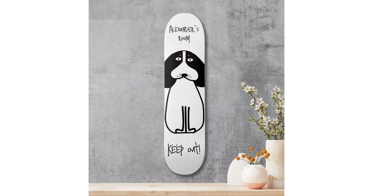 Personalized "Keep Out" Dog Room Sign Skateboard | Zazzle