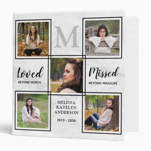 Personalized Keepsake Unique Memorial Photo Album 3 Ring Binder | Zazzle