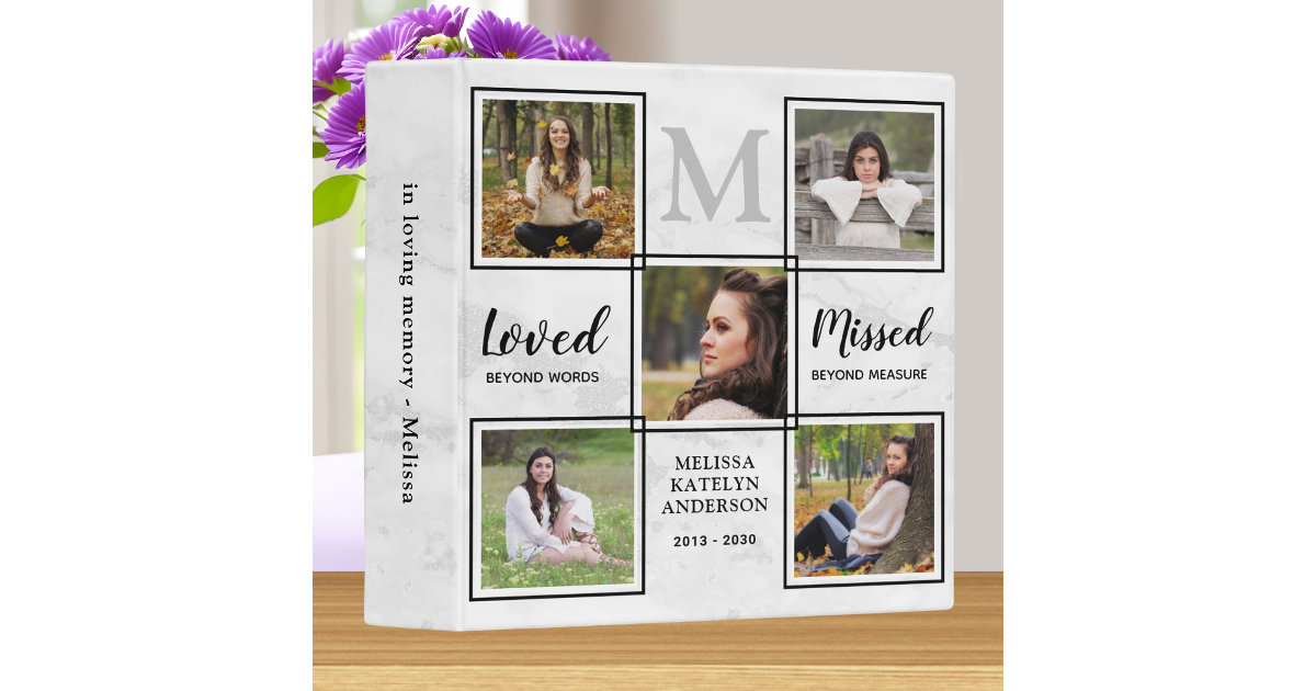 Personalized Keepsake Unique Memorial Photo Album 3 Ring Binder | Zazzle