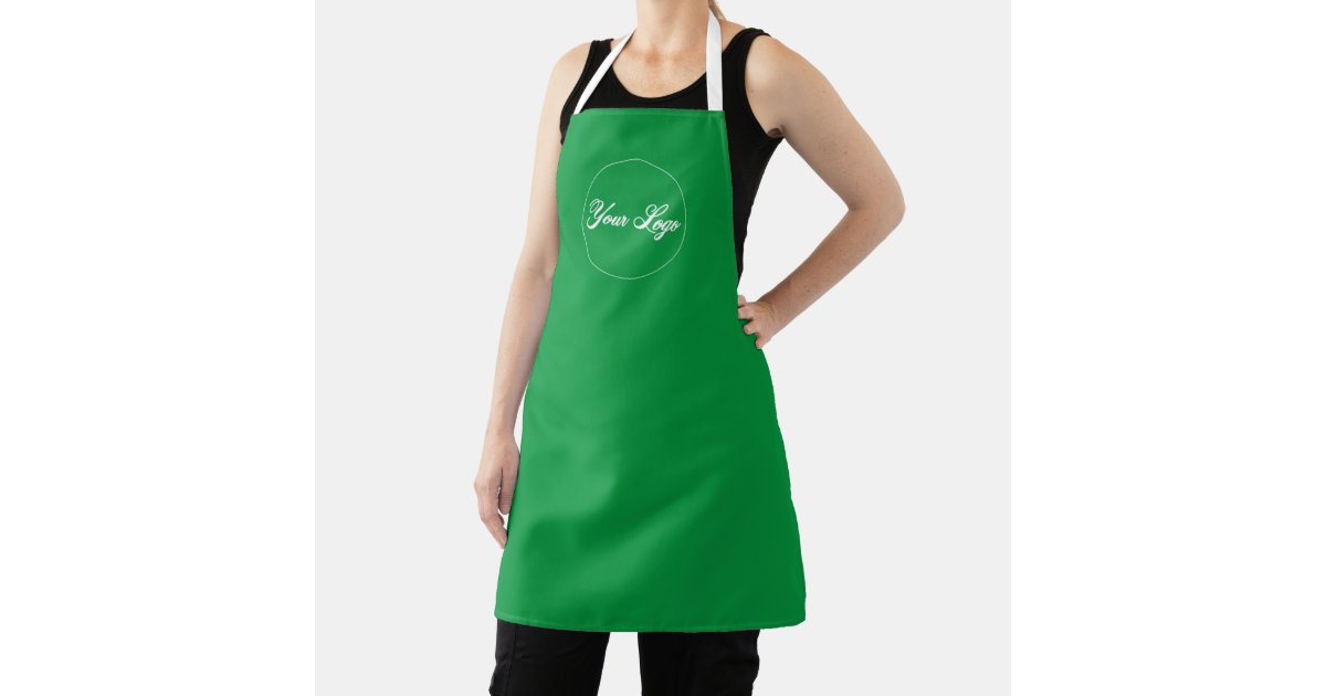 Personalized Kelly Green Company Logo Apron | Zazzle