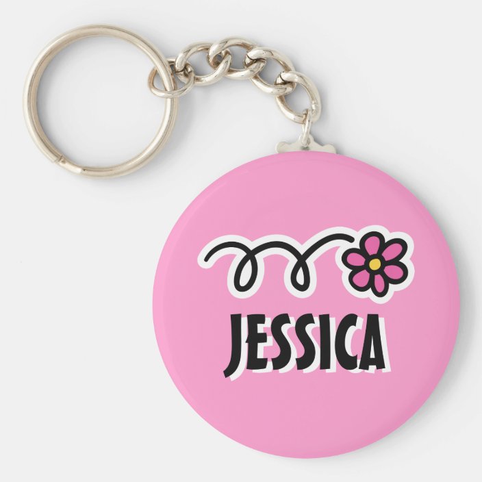 Personalized keychain for girl | Pink daisy flower | Zazzle.com