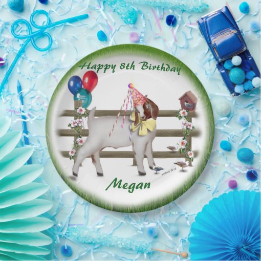 Personalized Kid Goat Theme Birthday Party Plates | Zazzle