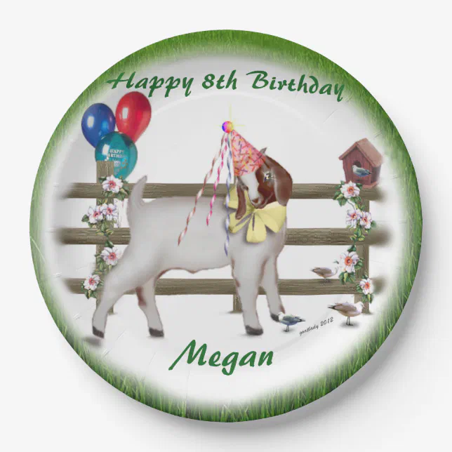 Personalized Kid Goat Theme Birthday Party Plates | Zazzle