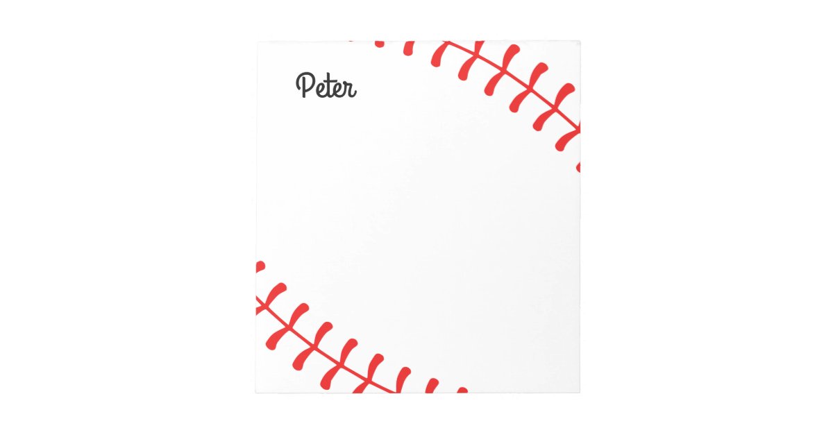 Personalized Kids Baseball Notepad | Zazzle