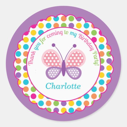 Personalized kids birthday party sticker stickers | Zazzle.com