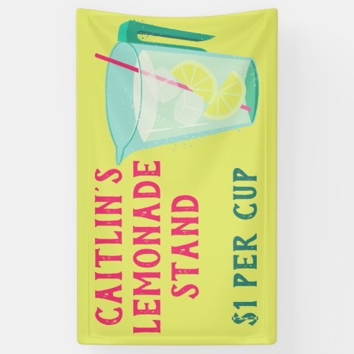 Personalized Kids Bright Lemonade Stand Banner | Zazzle
