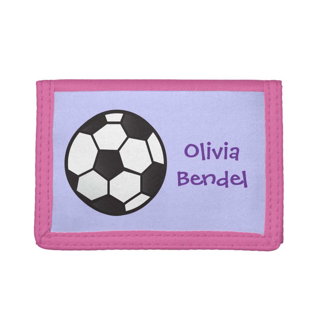 Personalized Kids Girls Soccer Football Wallet | Zazzle