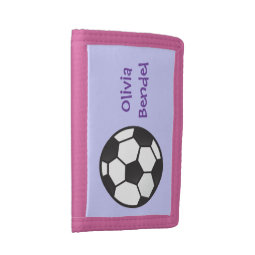 Personalized Kids Girls Soccer Football Wallet | Zazzle