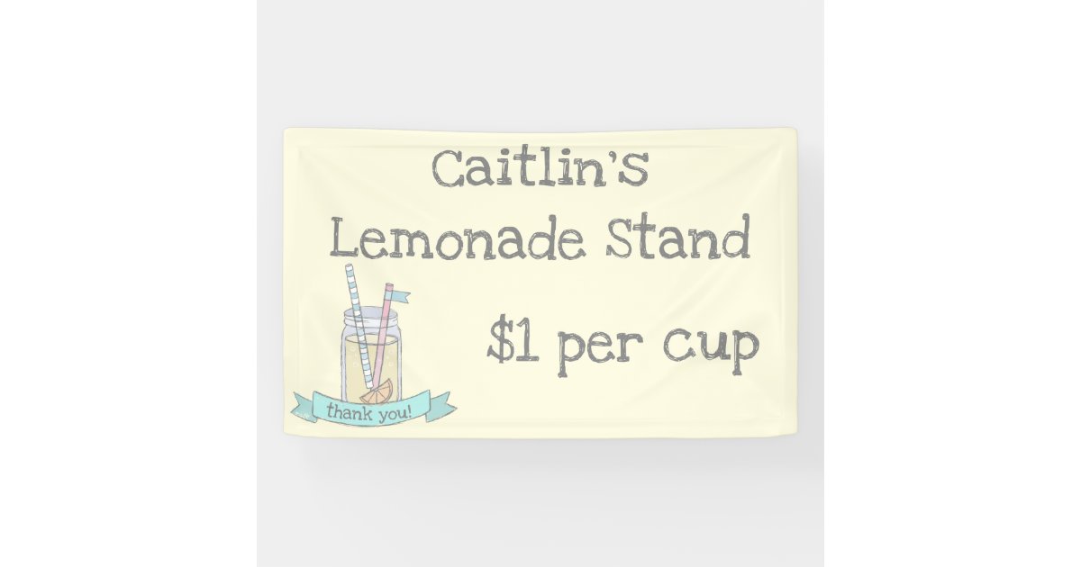 Personalized Kids Lemonade Stand Banner | Zazzle