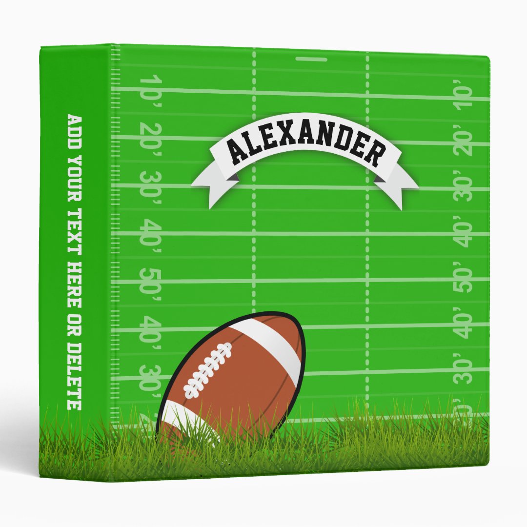 Personalized Kids Name Football 3 Ring Binder | Zazzle