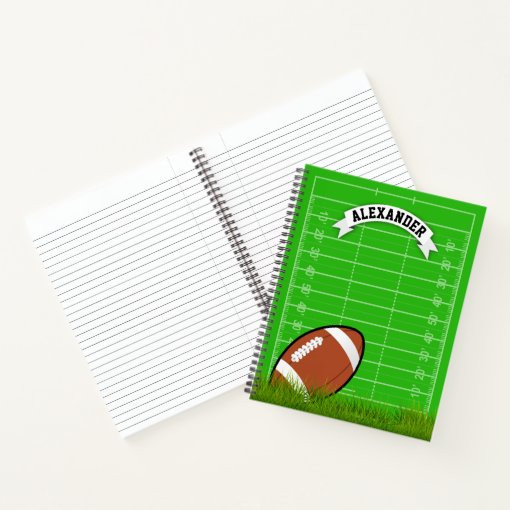 Personalized Kids Name Football Notebook | Zazzle