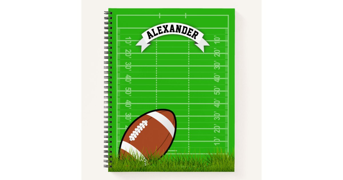 Personalized Kids Name Football Notebook | Zazzle